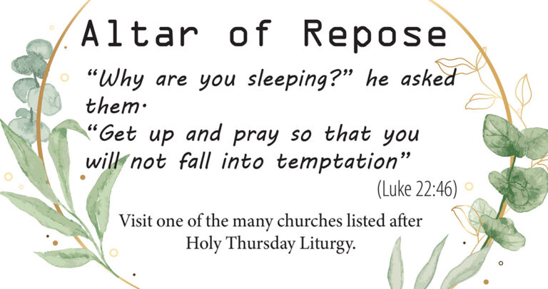 The Catholic Post Altars of Repose across the Diocese